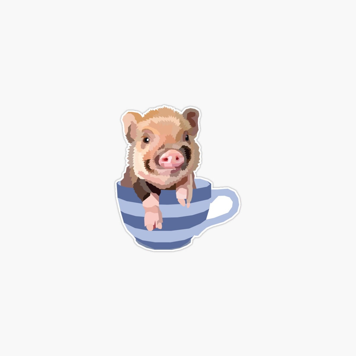 Onim Teacup Pig Sticker, Phone Decal Water Bottle Stickers Car Decals ...
