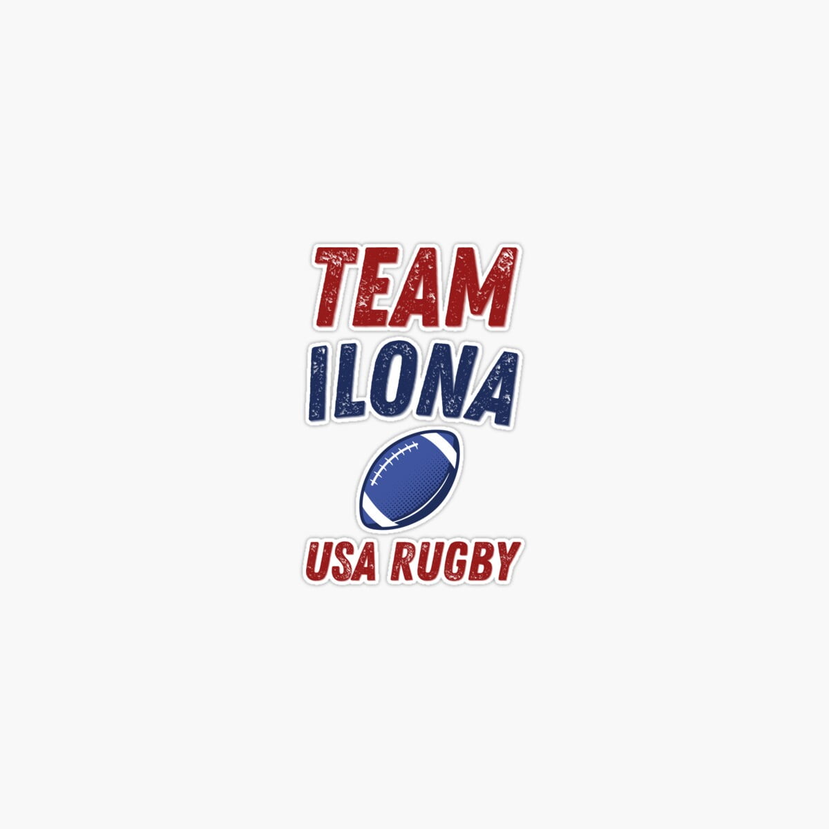Onim Team Ilona Maher Usa Rugby Distressed Football Sticker, Phone ...