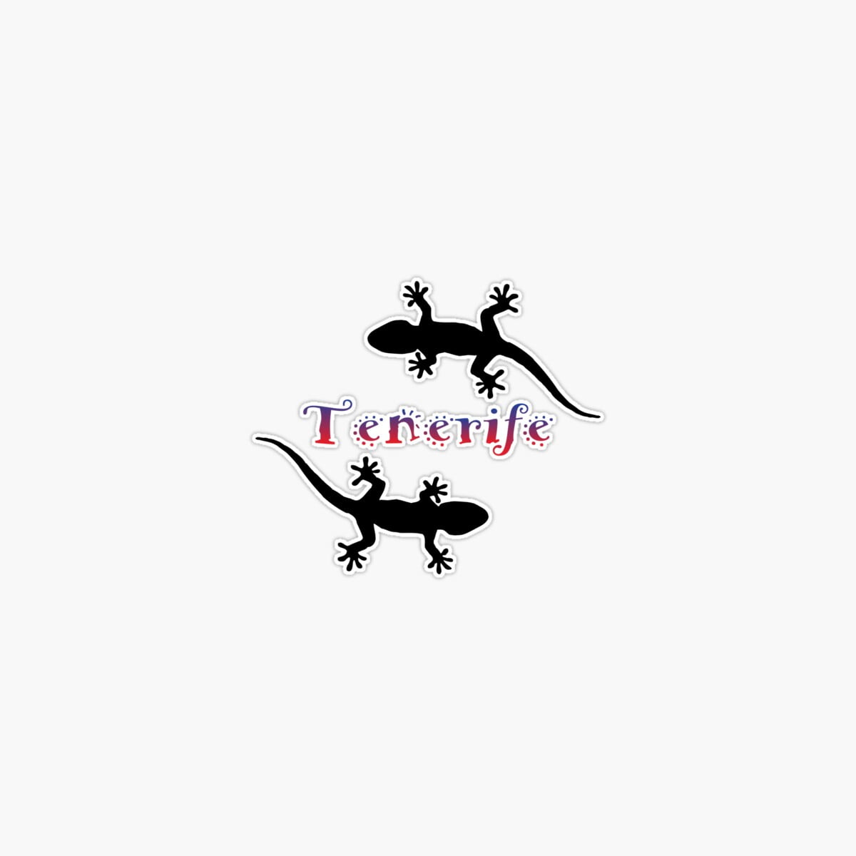 Onim Tenerife Canary Island Geckos Sticker, Phone Decal Water Bottle ...