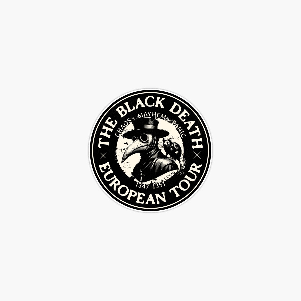 Onim The Black Death European Tour Sticker, Phone Decal Water Bottle ...