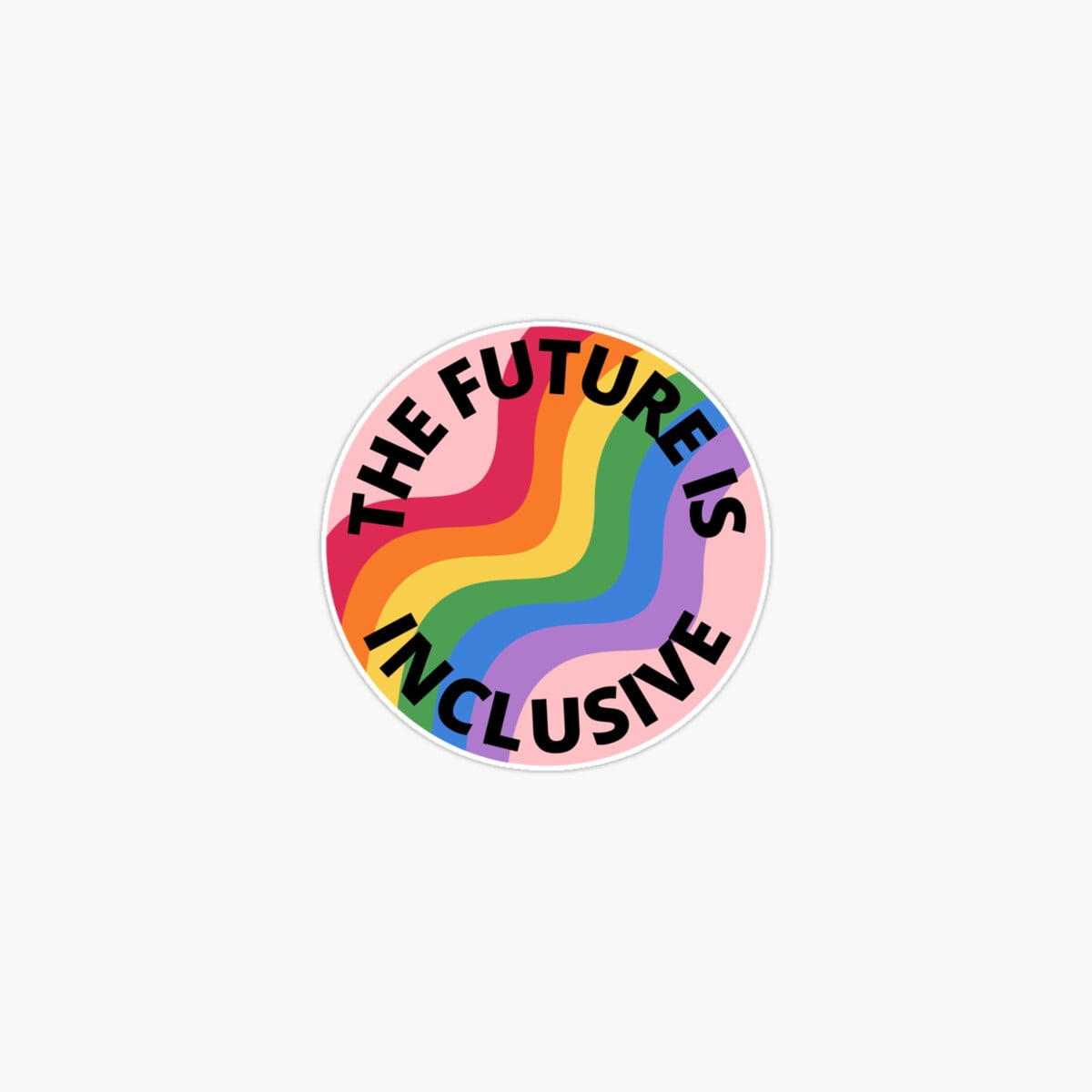 Onim The Future Is Inclusive Pride Rainbow Pink Sticker, Phone Decal ...