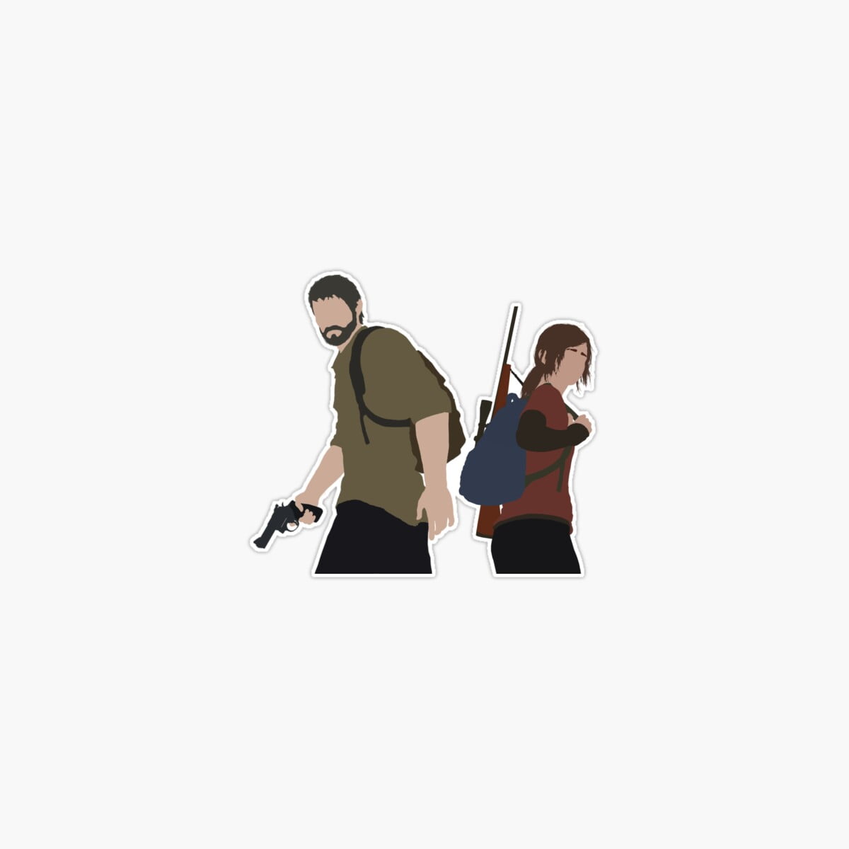 Onim The Last Of Us - Ellie And Joel Simplistic Art Sticker, Phone ...