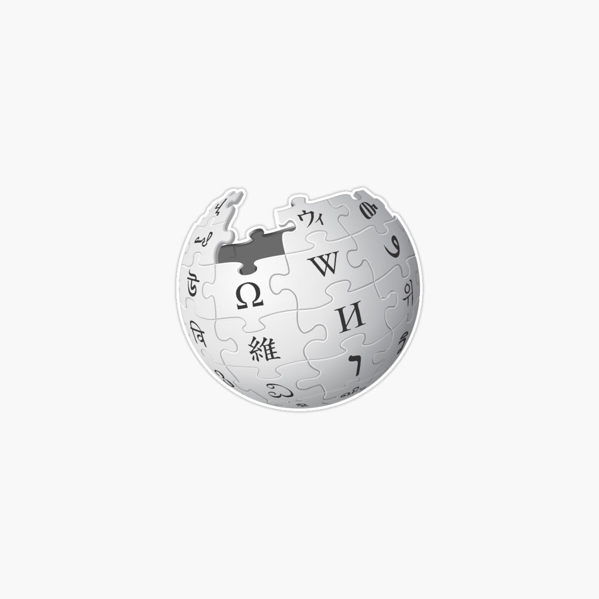 Onim The Wikipedia Logo Sticker, Phone Decal Water Bottle Stickers Car ...