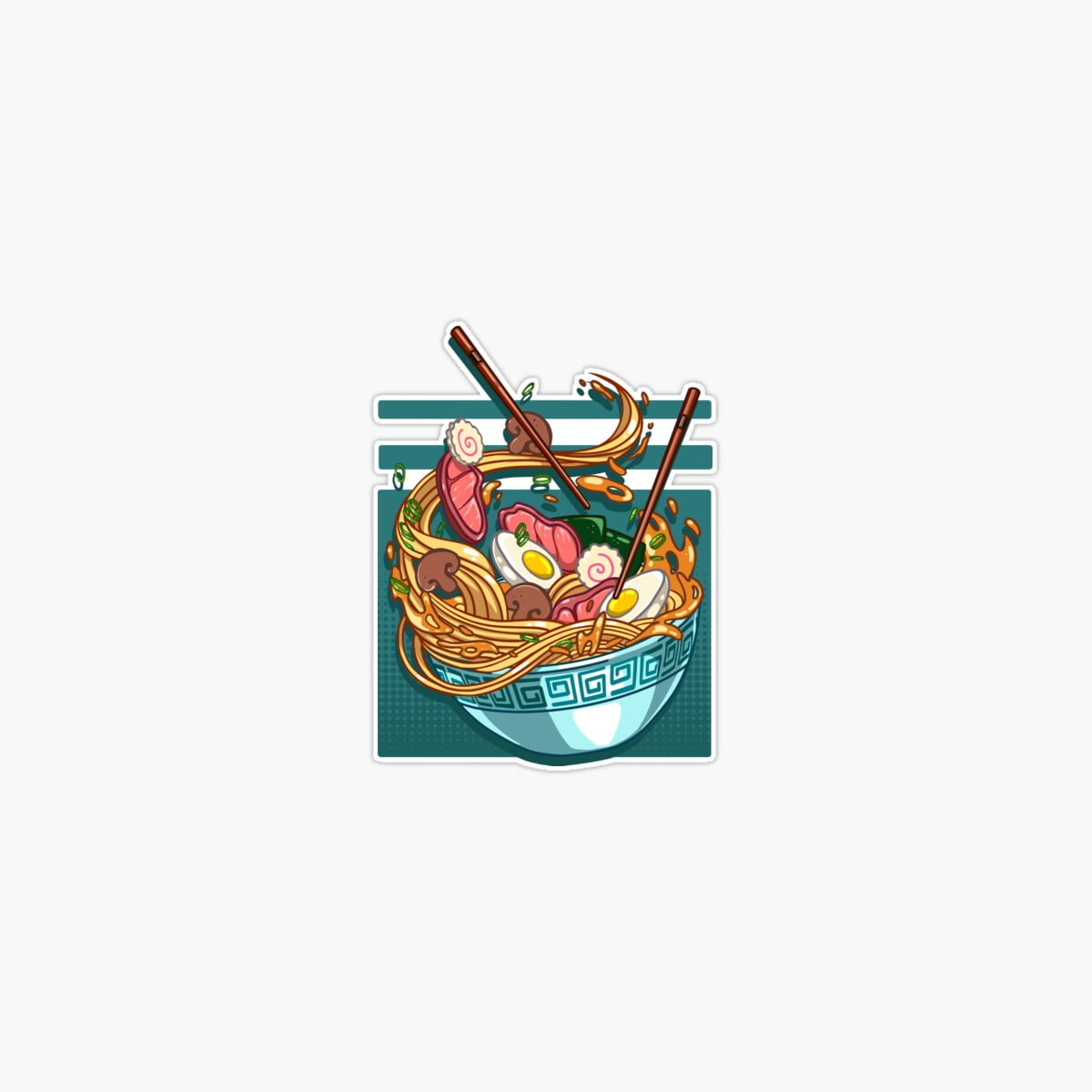 Onim The delicious falling Japanese ramen bowl Sticker - Walmart.com