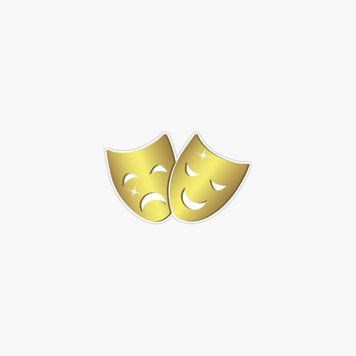 Onim Theater masks: happy and sad faces Sticker - Walmart.com