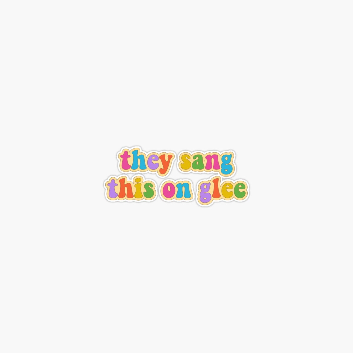 Onim They Sang This On Glee Sticker, Phone Decal Water Bottle Stickers ...