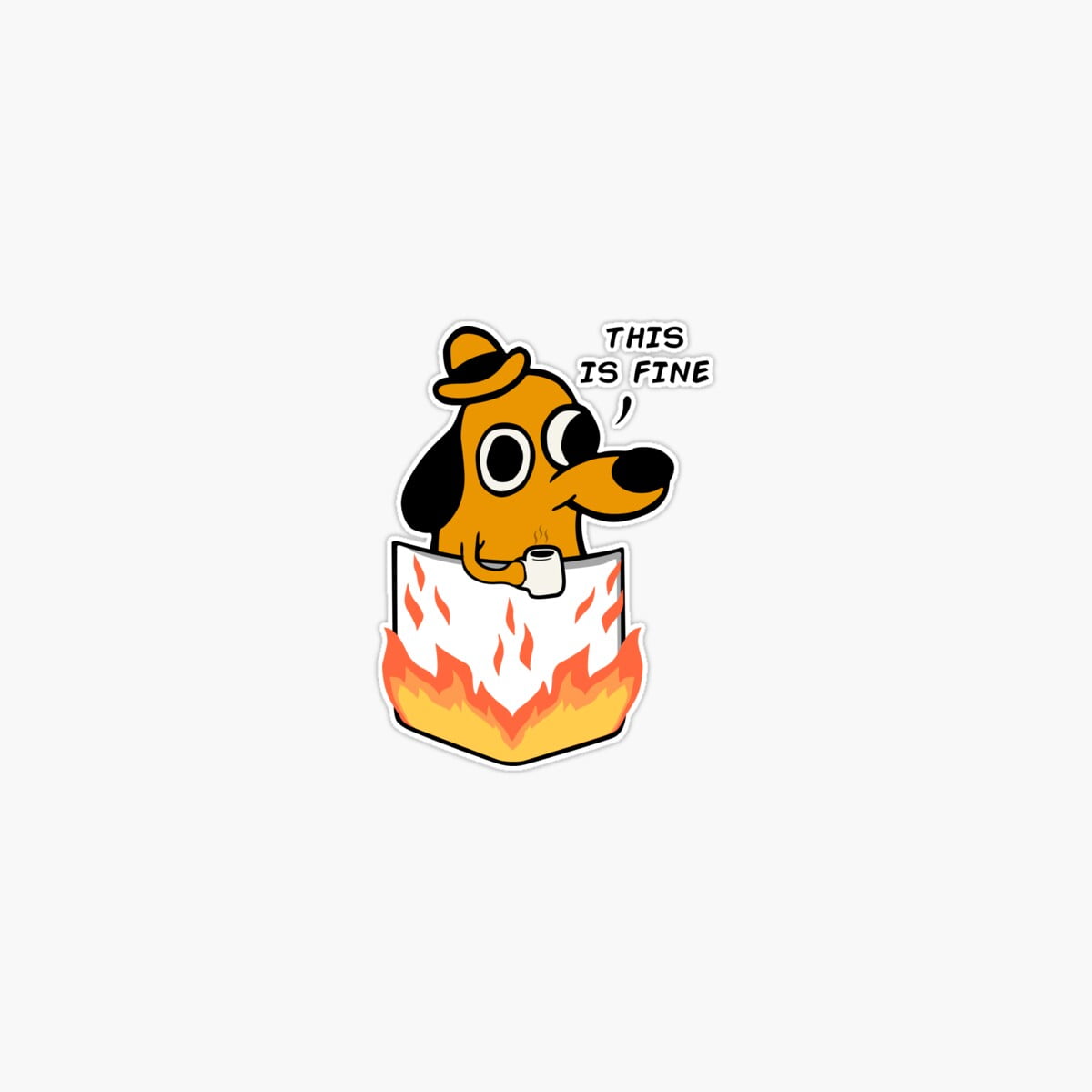 Onim This Is Fine Sticker, Phone Decal Water Bottle Stickers Car Decals ...