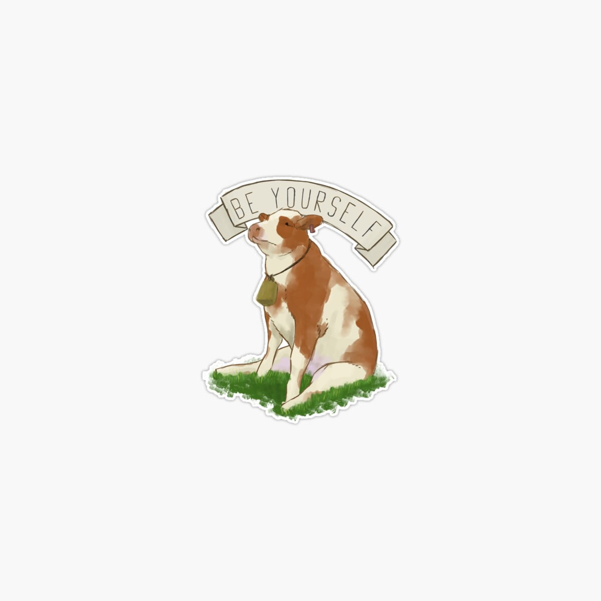 Onim This Is Important - Cow Sitting Like A Dog Illustration Sticker ...