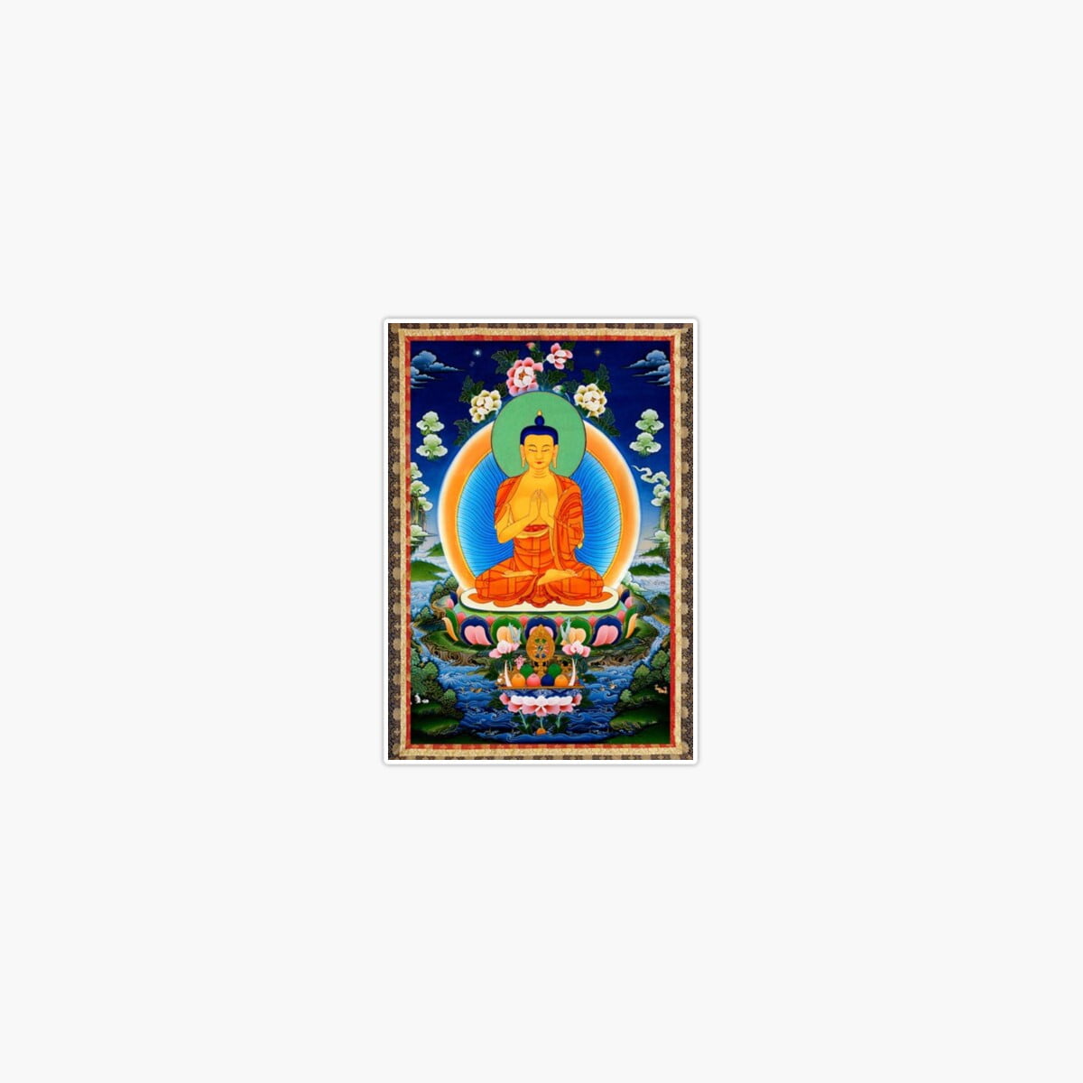 Onim Tibetan Thangka Prabhutaratna Buddha Sticker - Walmart.com