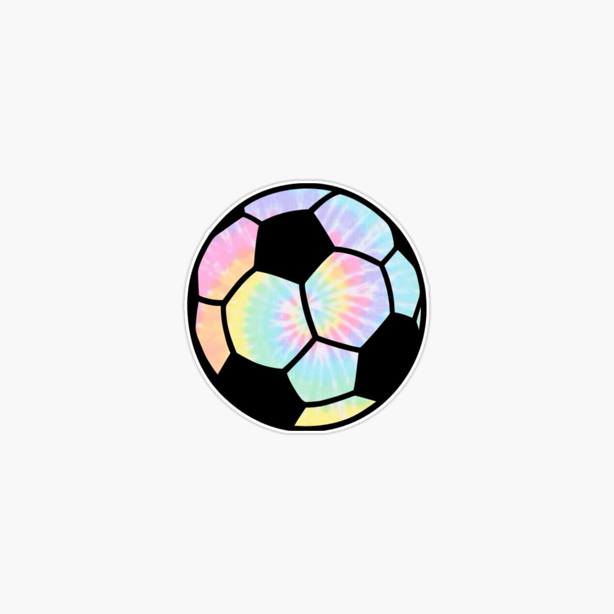 Onim Tie Die Rainbow Soccer Ball Sticker, Phone Decal Water Bottle ...