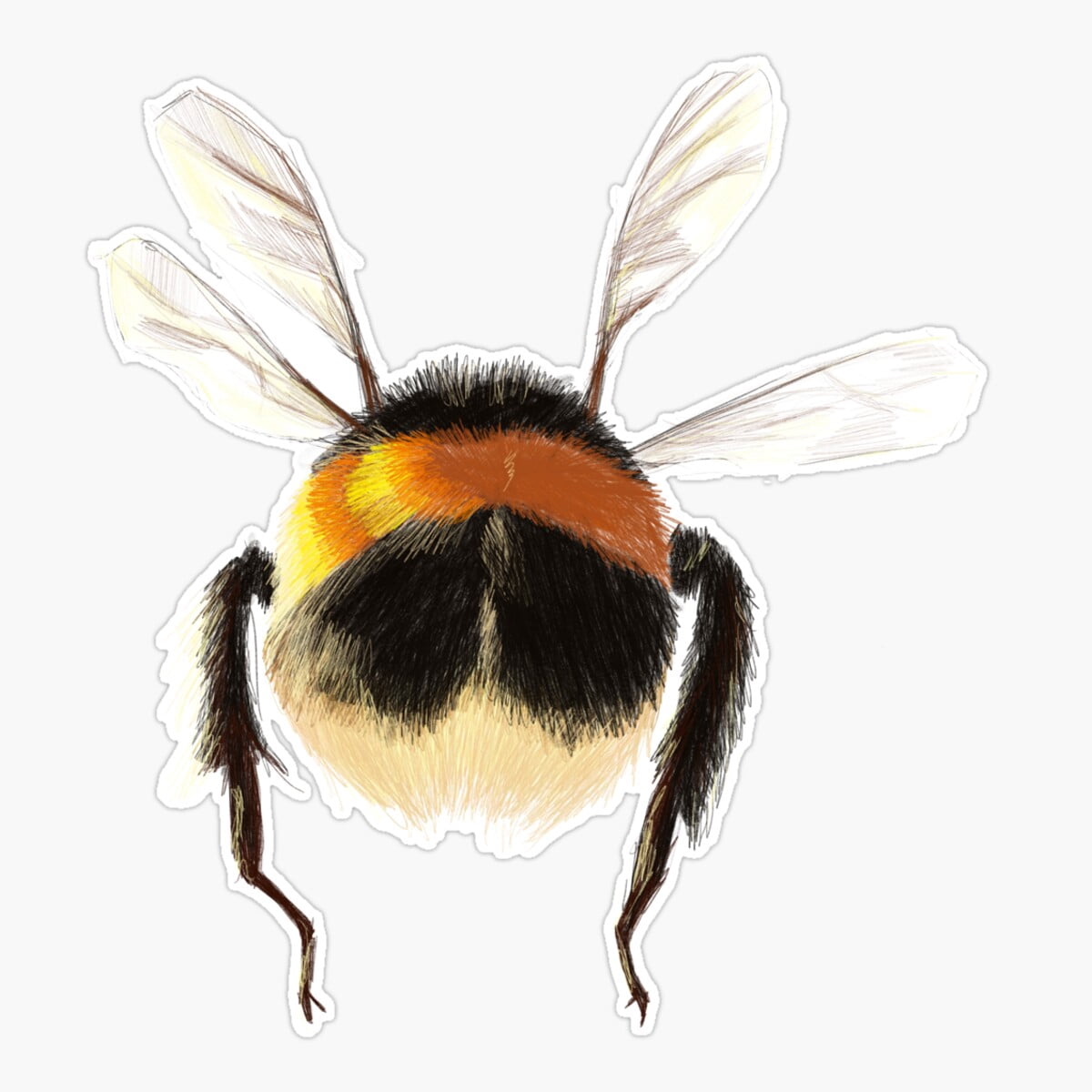 Onim Bumble Bee Booty Sticker, Phone Decal Water Bottle Stickers Car ...