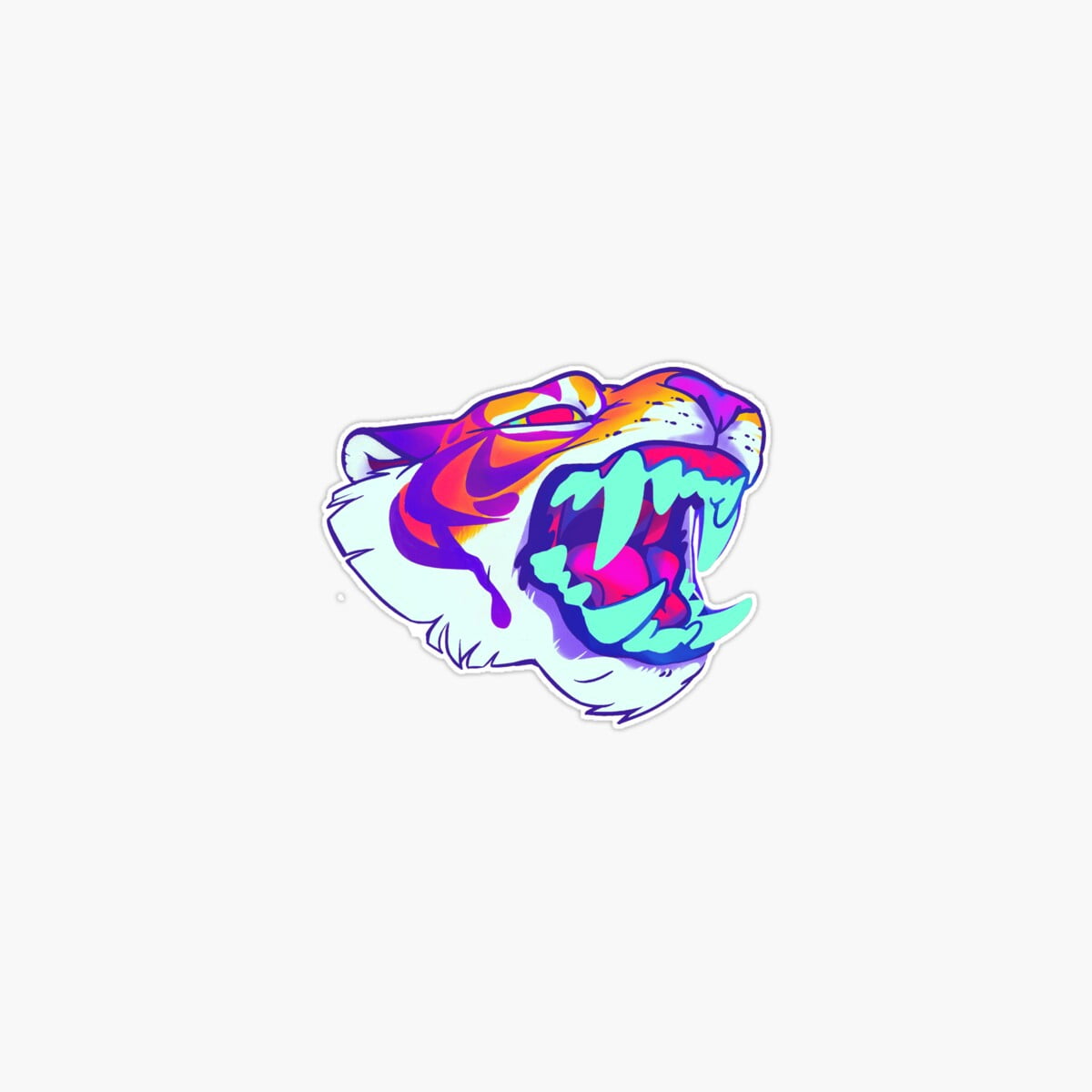 Onim Tiger Fade Sticker, Phone Decal Water Bottle Stickers Car Decals ...