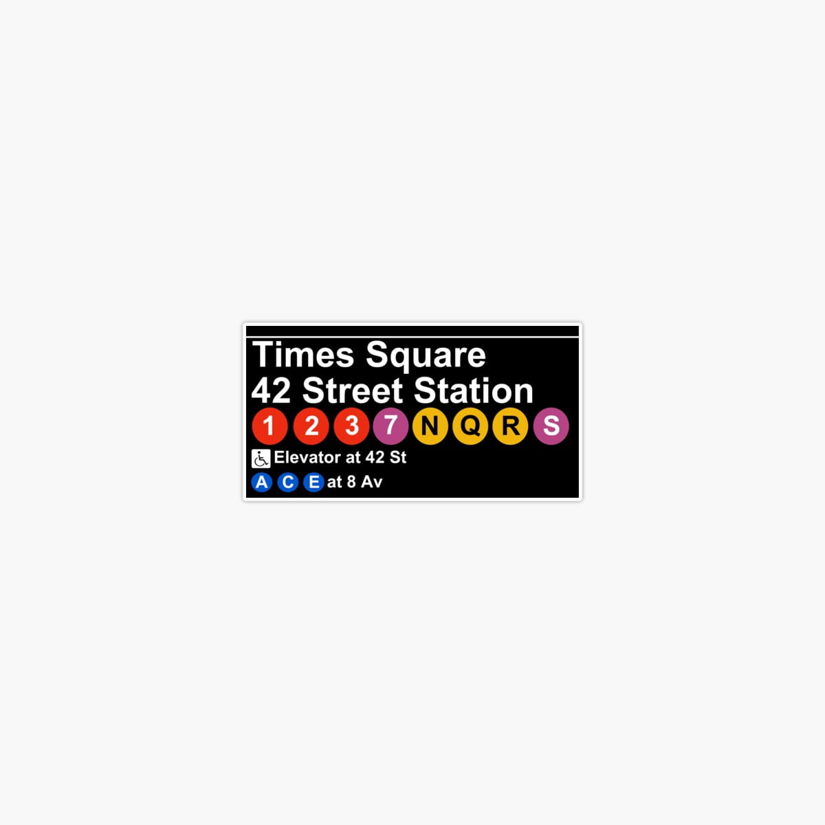 Onim Times Square Subway Metro Station Sign New York City Sticker ...