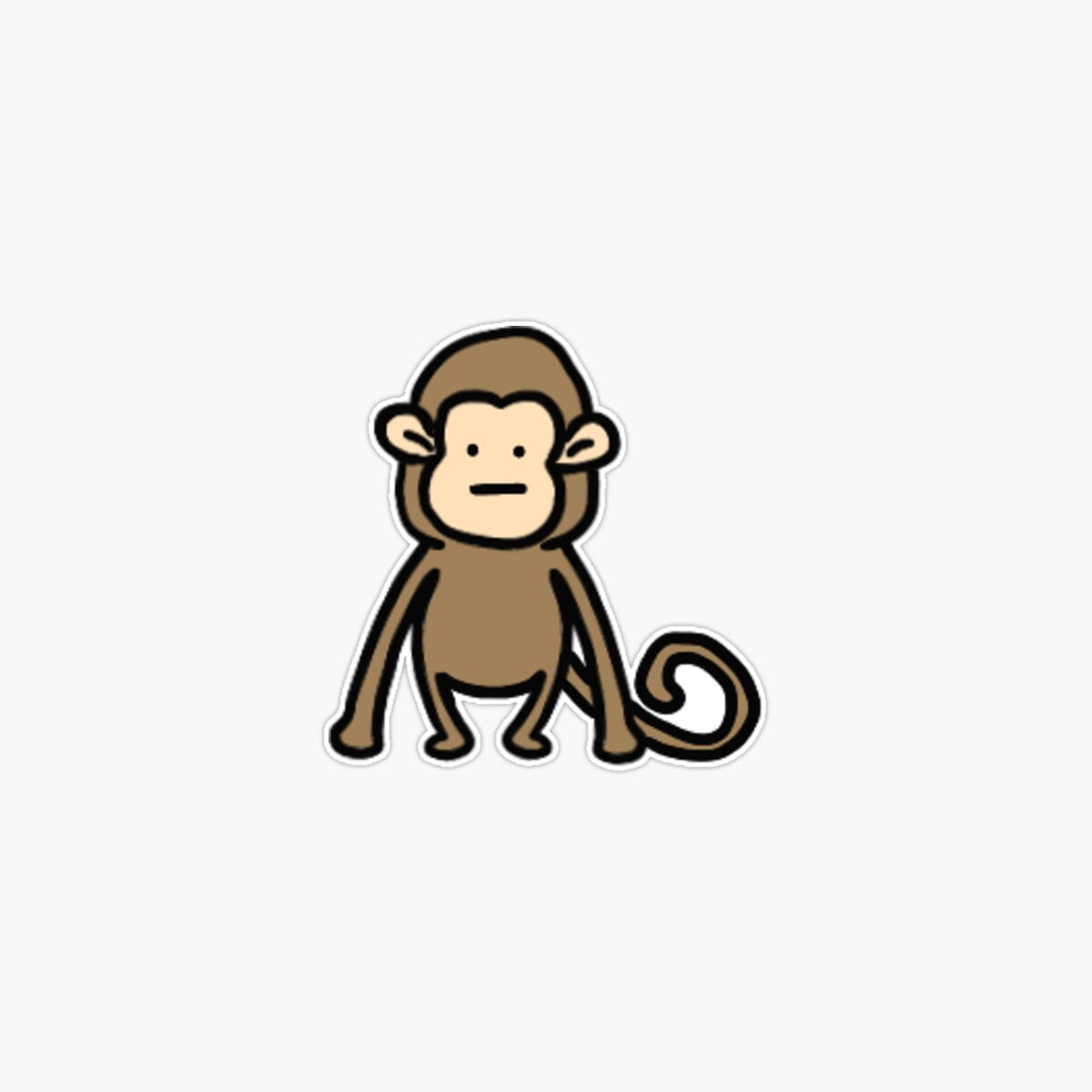 Onim Tiny Monkey - Original Hand Drawn Miniature Sticker, Phone Decal ...