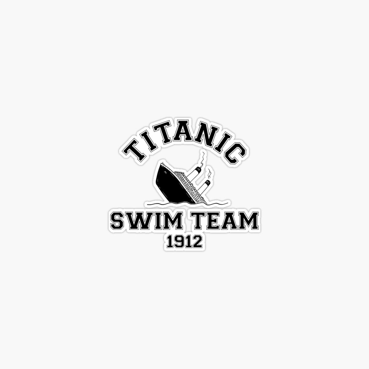 Onim Titanic Swim Team Sports History Buff Sticker, Phone Decal Water ...