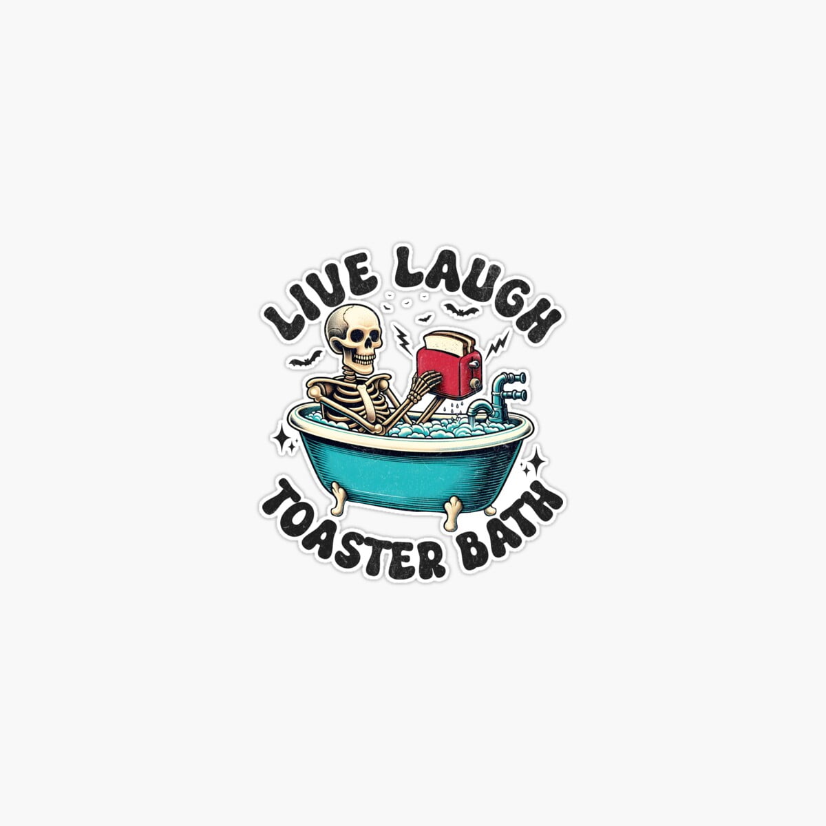 Onim Toaster Bath, Live Laugh Sticker, Phone Decal Water Bottle ...