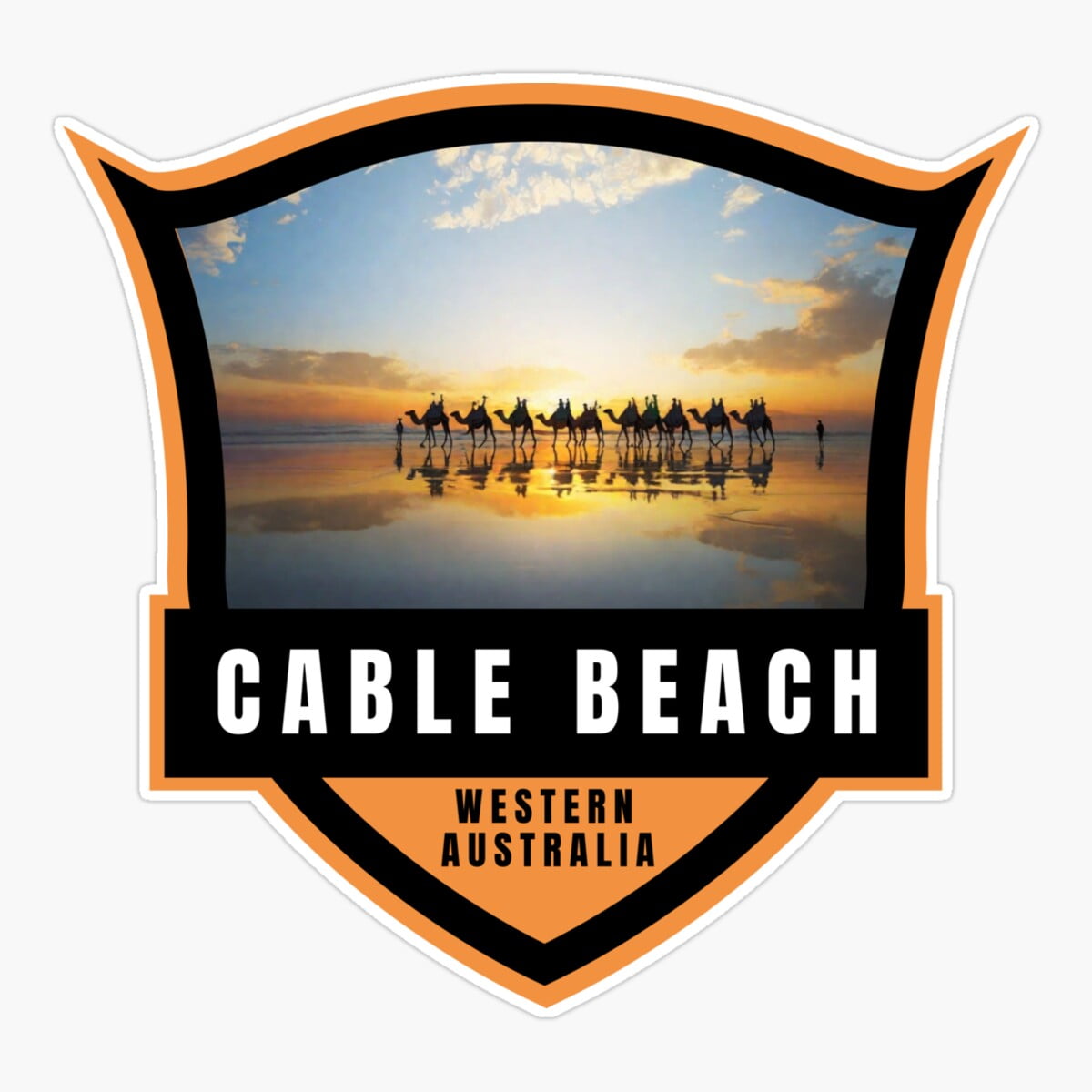 Onim Cable Beach Sticker, Phone Decal Water Bottle Stickers Car Decals ...