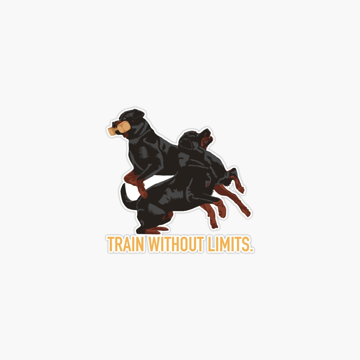 Onim Train Without Limits Rottweiler Sticker, Phone Decal Water Bottle ...
