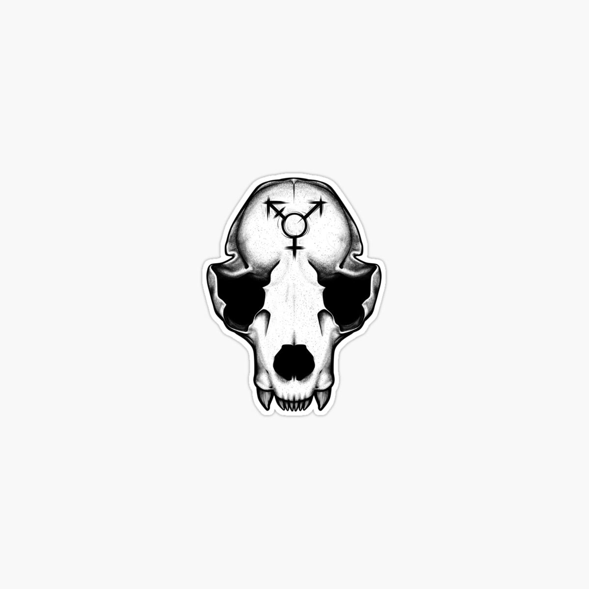 Onim Trans Otter Skull Sticker - Walmart.com