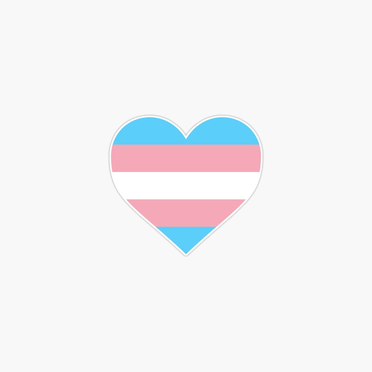 Onim Trans Pride Flag - Heart Shape Sticker, Phone Decal Water Bottle ...