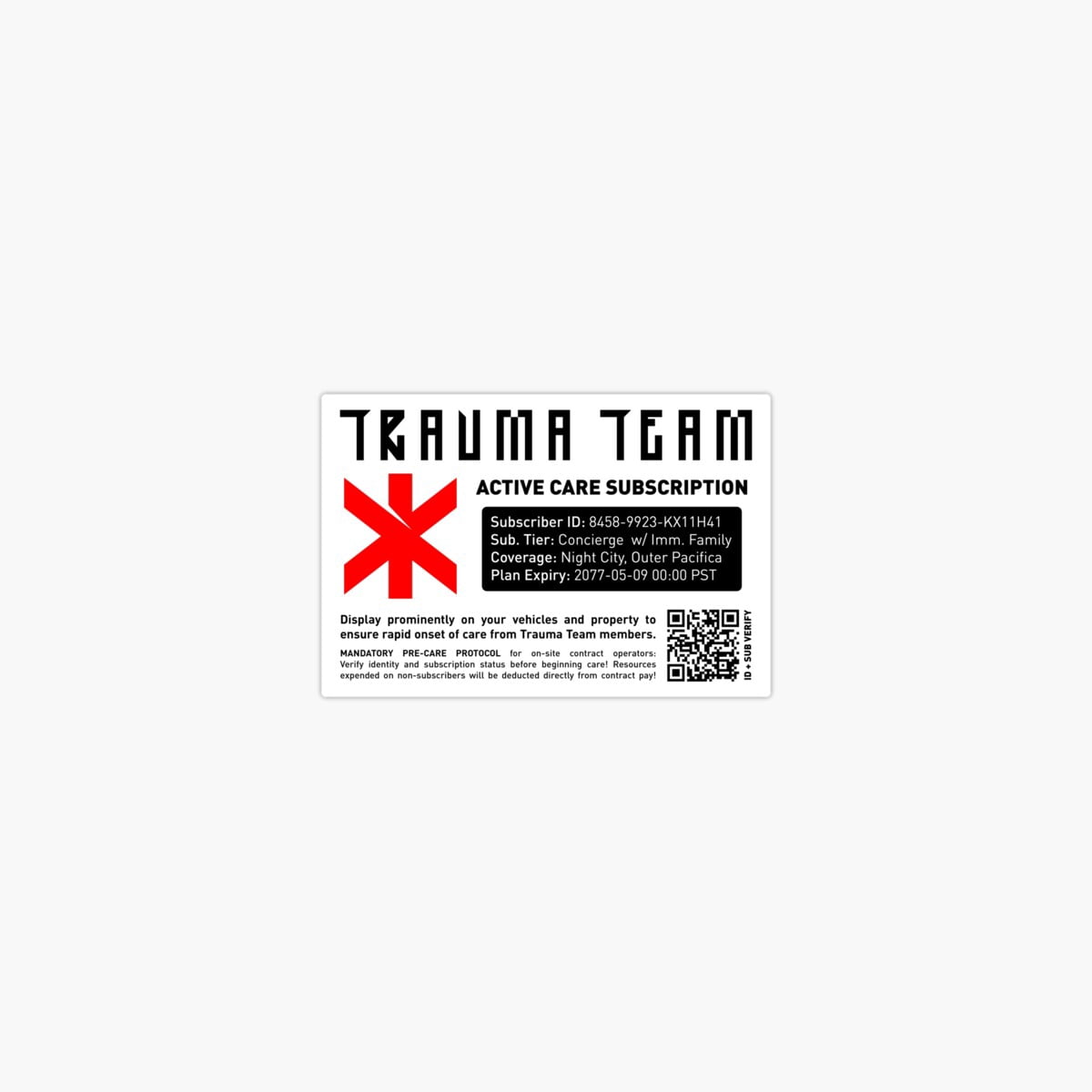 Onim Trauma Team: Active Care Subscription Sticker, Phone Decal Water ...