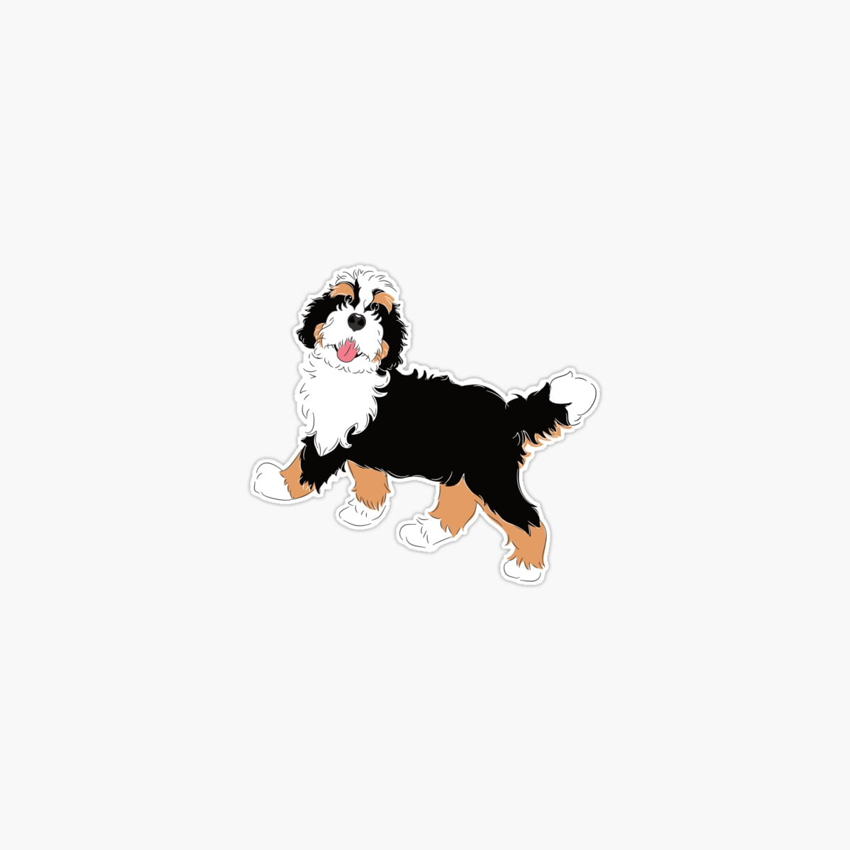Onim Tri Color Bernedoodle Sticker, Phone Decal Water Bottle Stickers ...