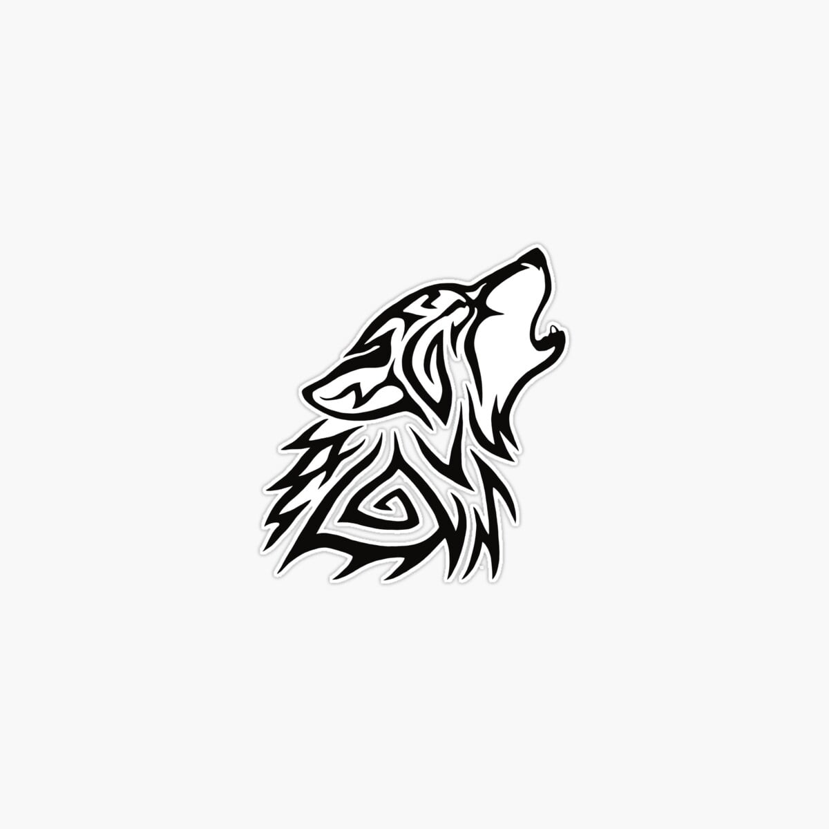 Onim Tribal Wolf Howl Sticker, Phone Decal Water Bottle Stickers Car ...