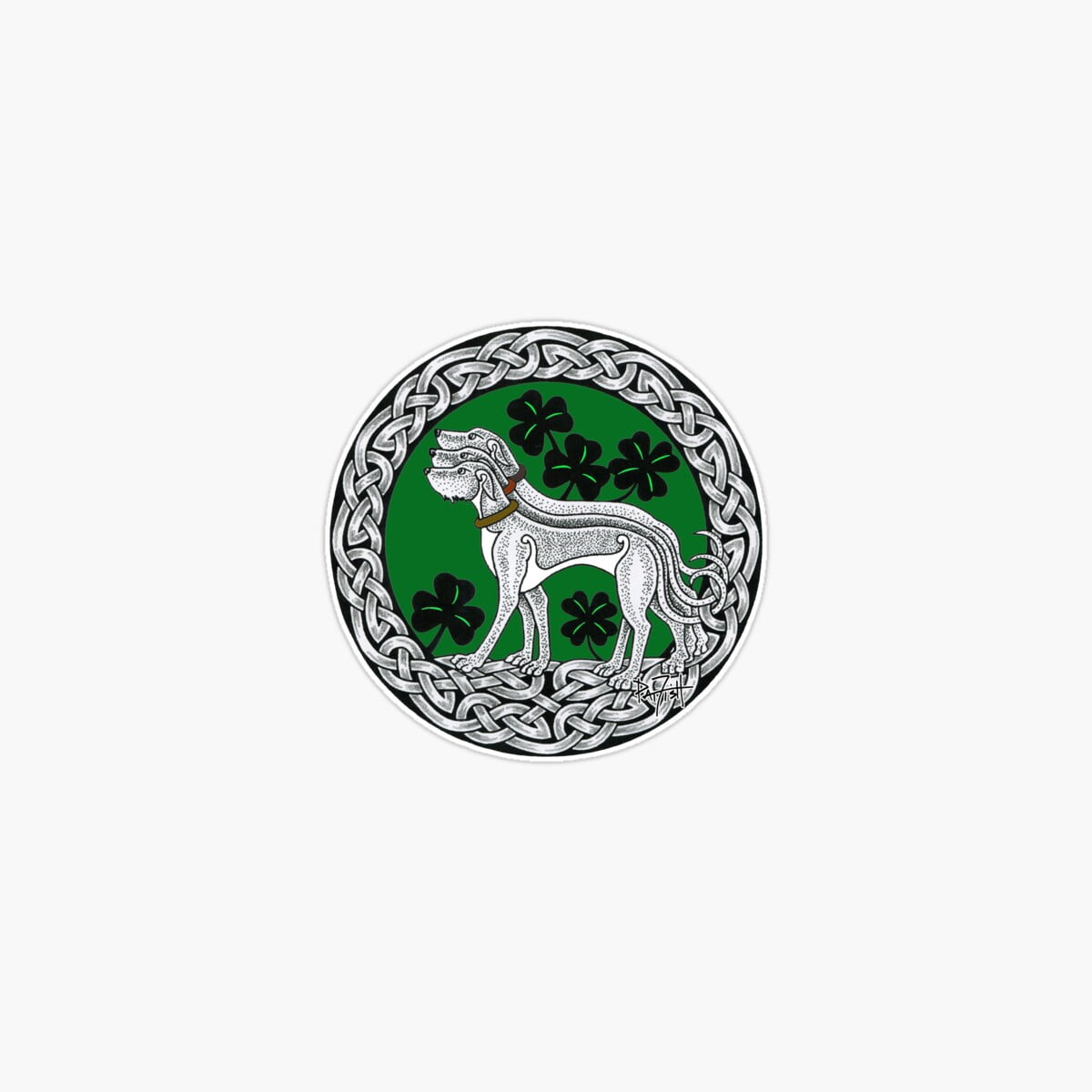 Onim Triple Celtic Irish Wolfhound Ring Sticker, Phone Decal Water ...