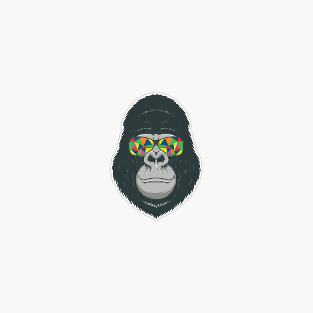 Onim Trippy Hippy Gorilla Sticker, Phone Decal Water Bottle Stickers ...