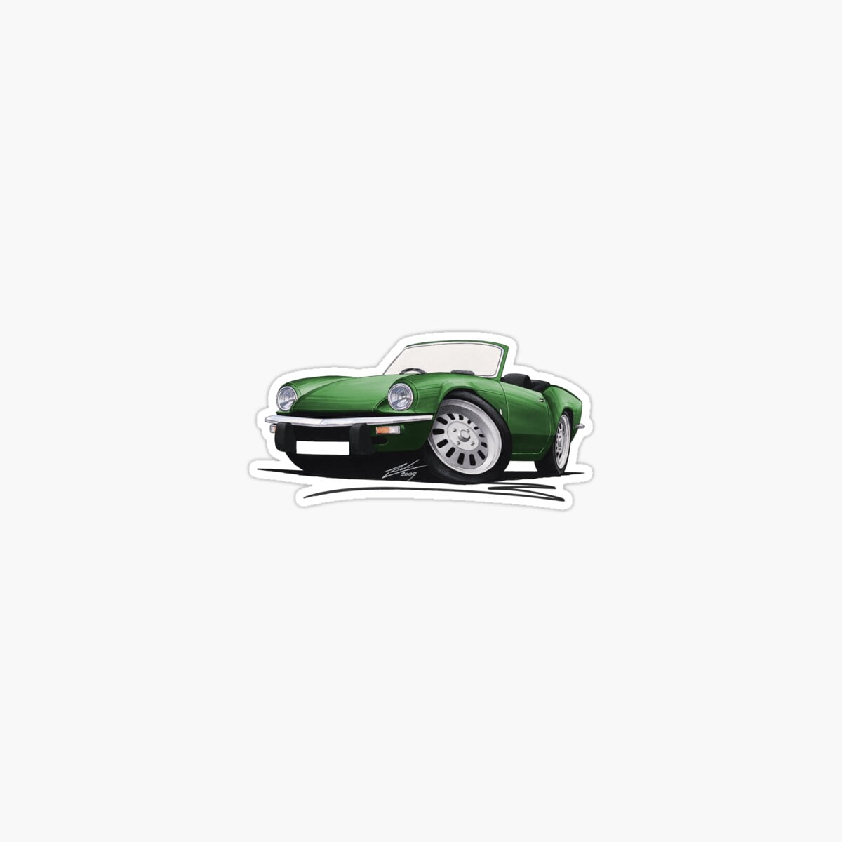 Onim Triumph Spitfire Mk4 British Racing Green - Caricature Car Art ...