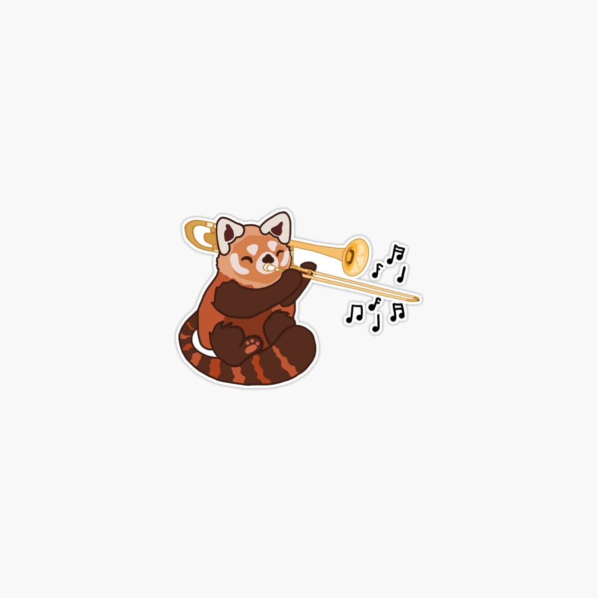 Onim Trombone Red Panda Sticker - Walmart.com