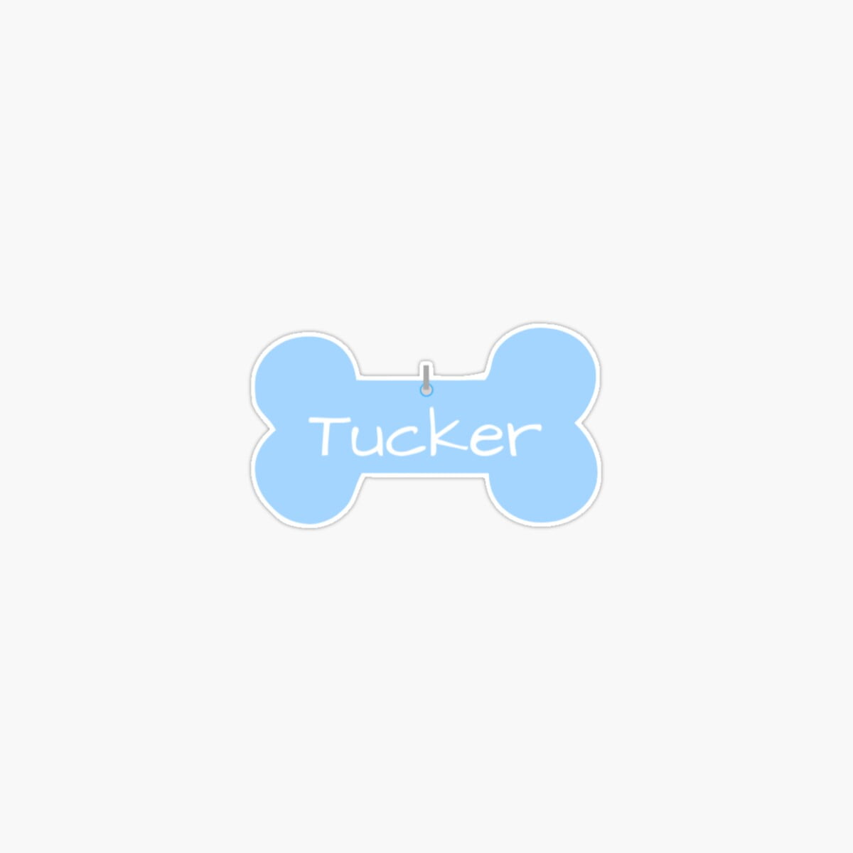 Onim Tucker - Dog Name Tag Blue Sticker, Phone Decal Water Bottle ...