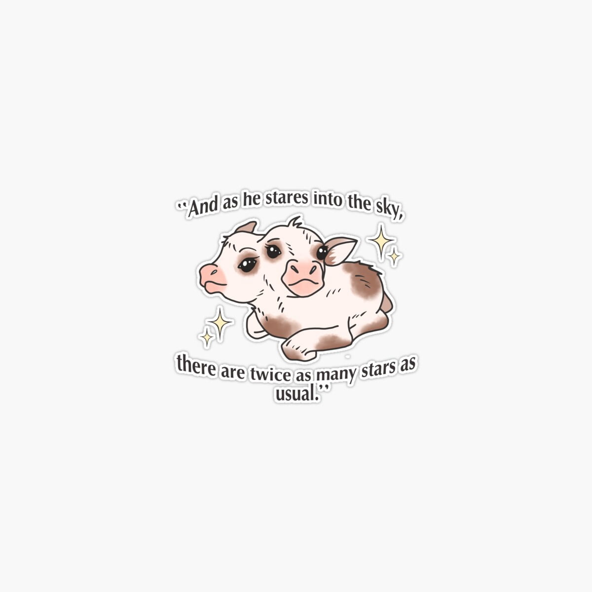 Onim Two Headed Calf Poem Sticker, Phone Decal Water Bottle Stickers ...