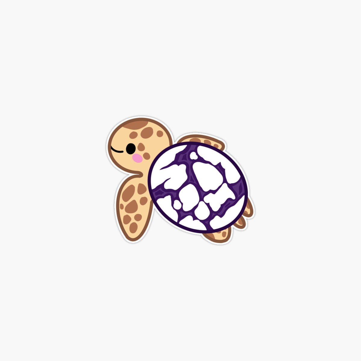 Onim Ube Crinkle Cookie Turtle Sticker, Phone Decal Water Bottle ...