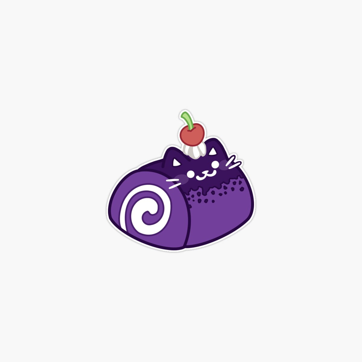 Onim Ube Roll Cake Cat Sticker, Phone Decal Water Bottle Stickers Car ...