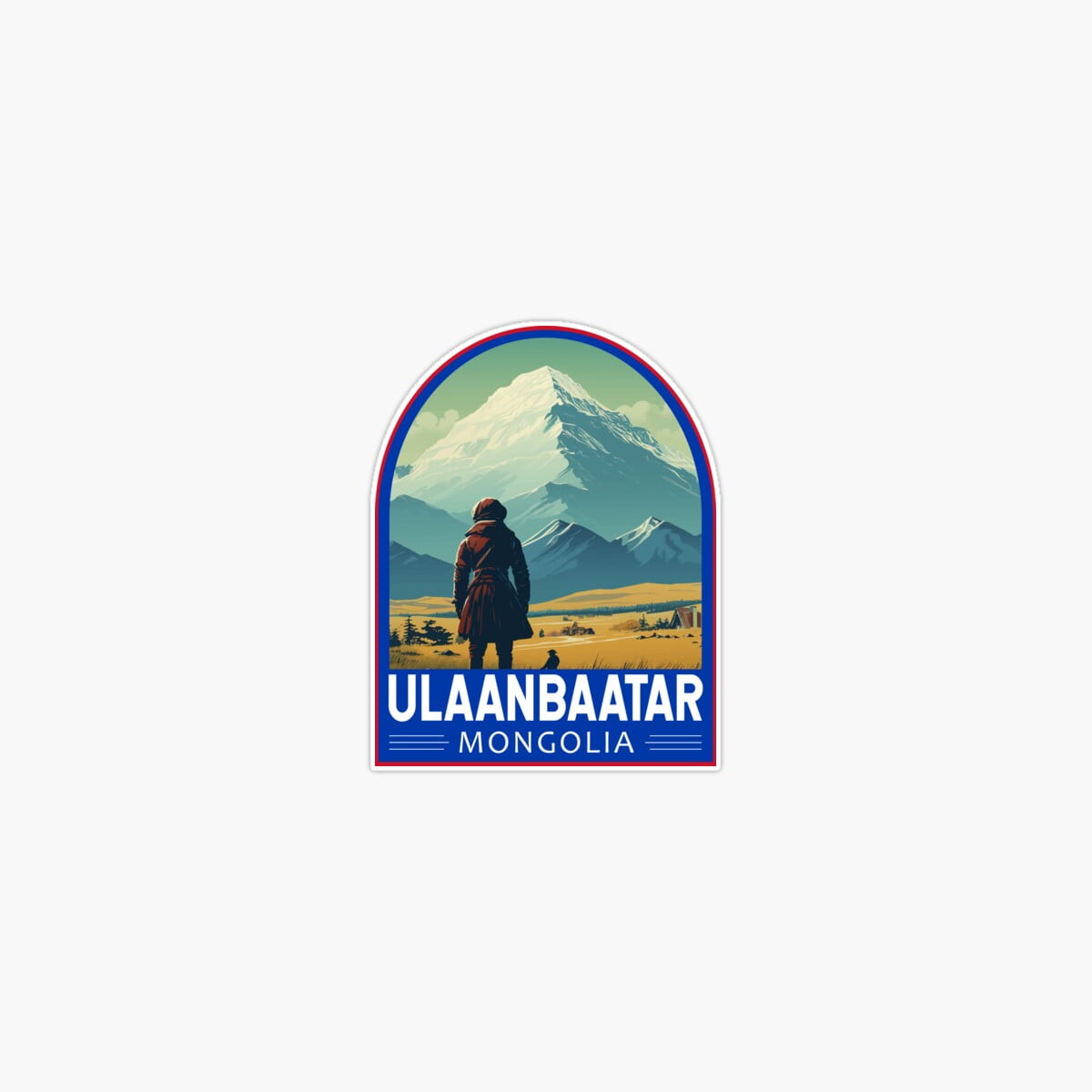 Onim Ulaanbaatar Mongolia Travel Art Emblem Sticker - Walmart.com