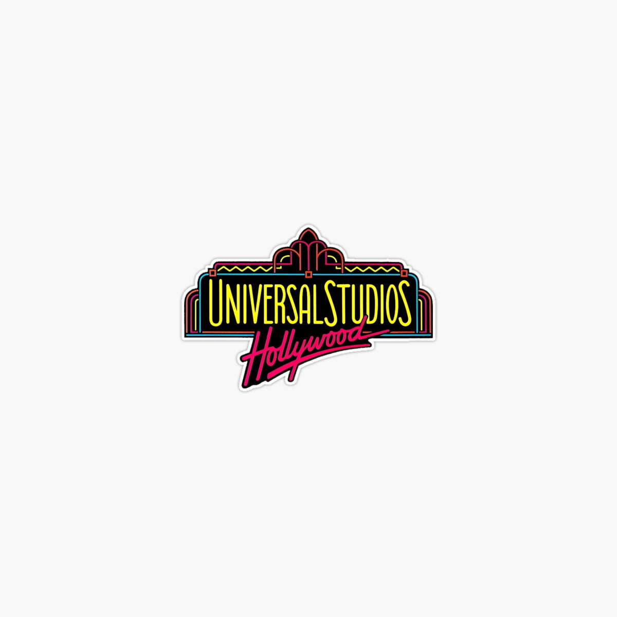 Onim Universal Studios Hollywood Vintage Logo Sticker, Phone Decal ...