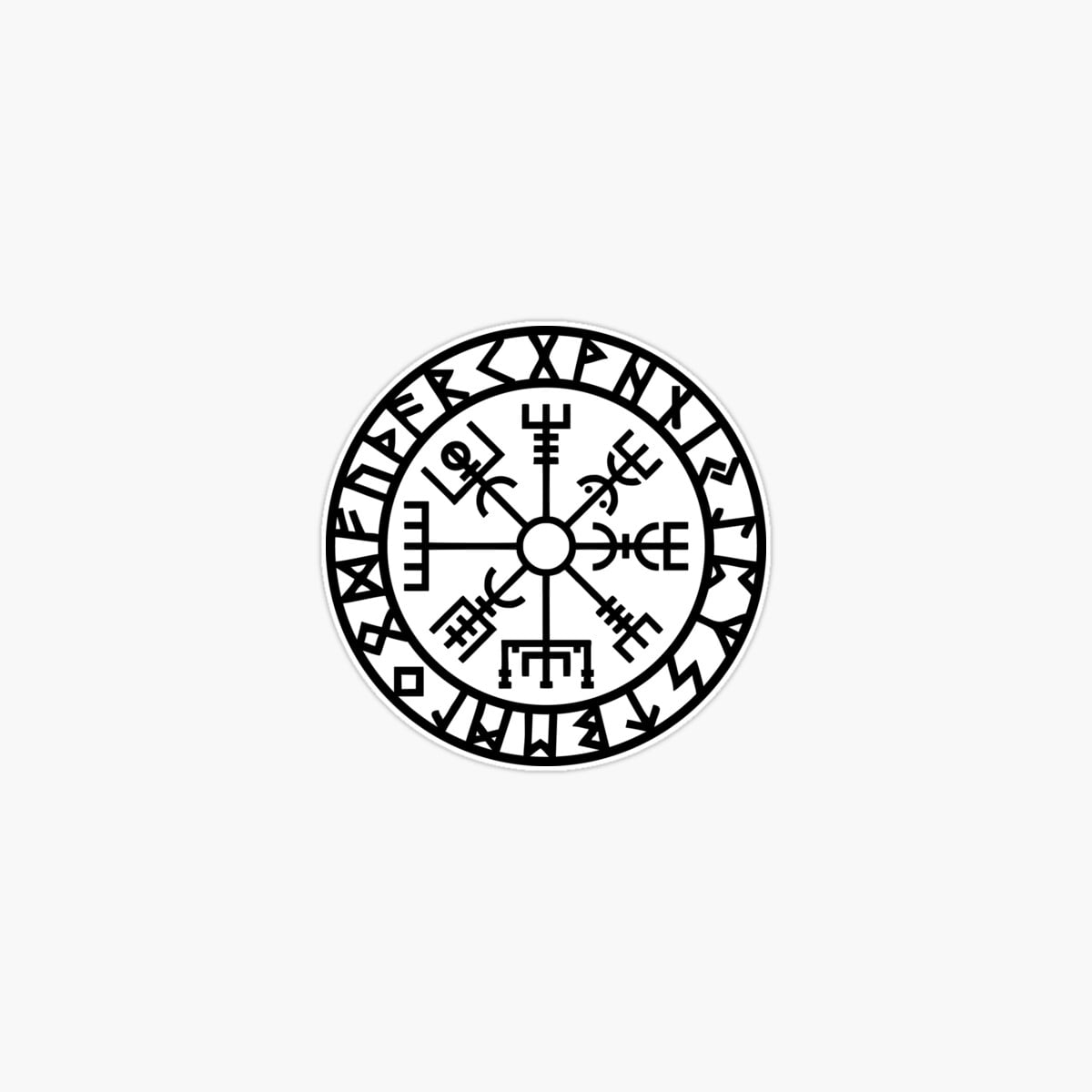 Onim Vegvisir - Futhark - Runes - Navigator - Vikings Sticker, Phone ...