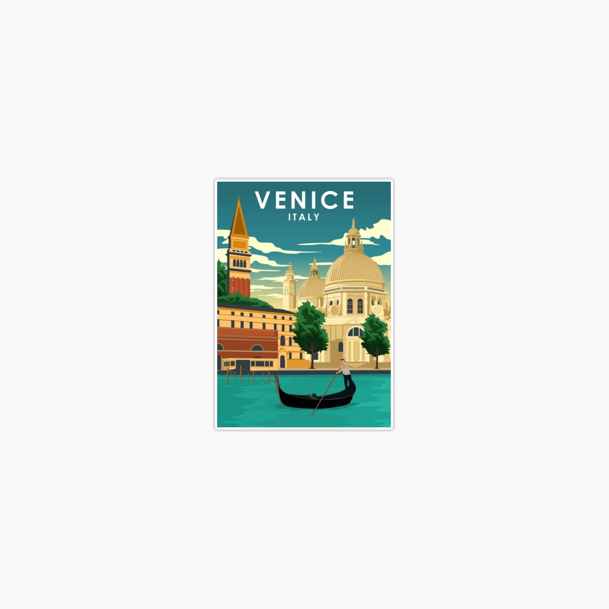 Onim Venice Italy Vintage Minimal Travel Poster Sticker, Phone Decal ...