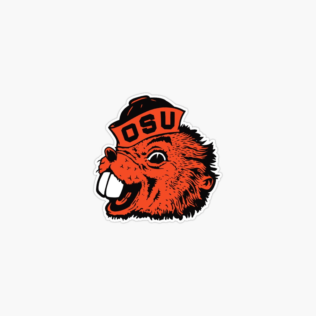 Onim Vintage Beaver Mascot Logo Sticker, Phone Decal Water Bottle ...