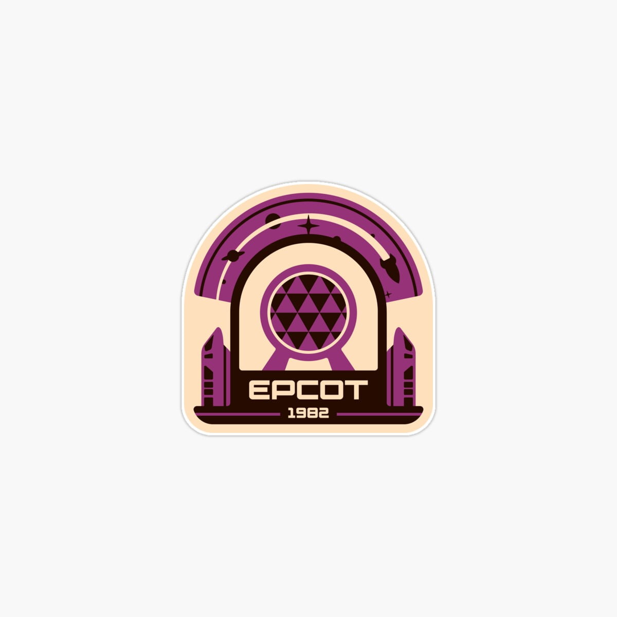 Onim Vintage Epcot Badge Sticker, Phone Decal Water Bottle Stickers Car ...
