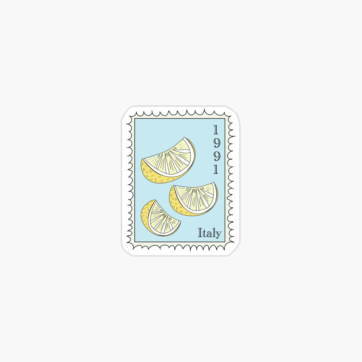 Onim Vintage Italian Lemon Stamp Sticker Sticker, Phone Decal Water ...