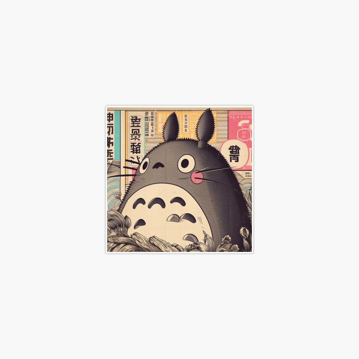 Onim Vintage Japanese Poster: Japanese Icon With Retro Charm Sticker ...