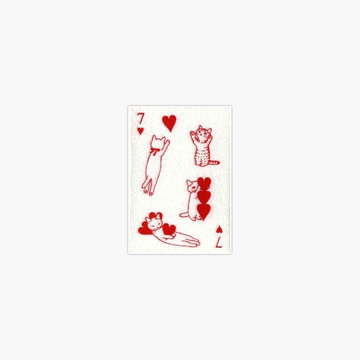 Onim Vintage Kittens Playing Card Sticker, Phone Decal Water Bottle ...