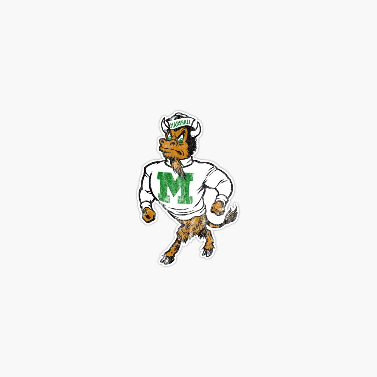 Onim Vintage Marshall U. Retro Mascot Logo - Distressed Version Marco ...