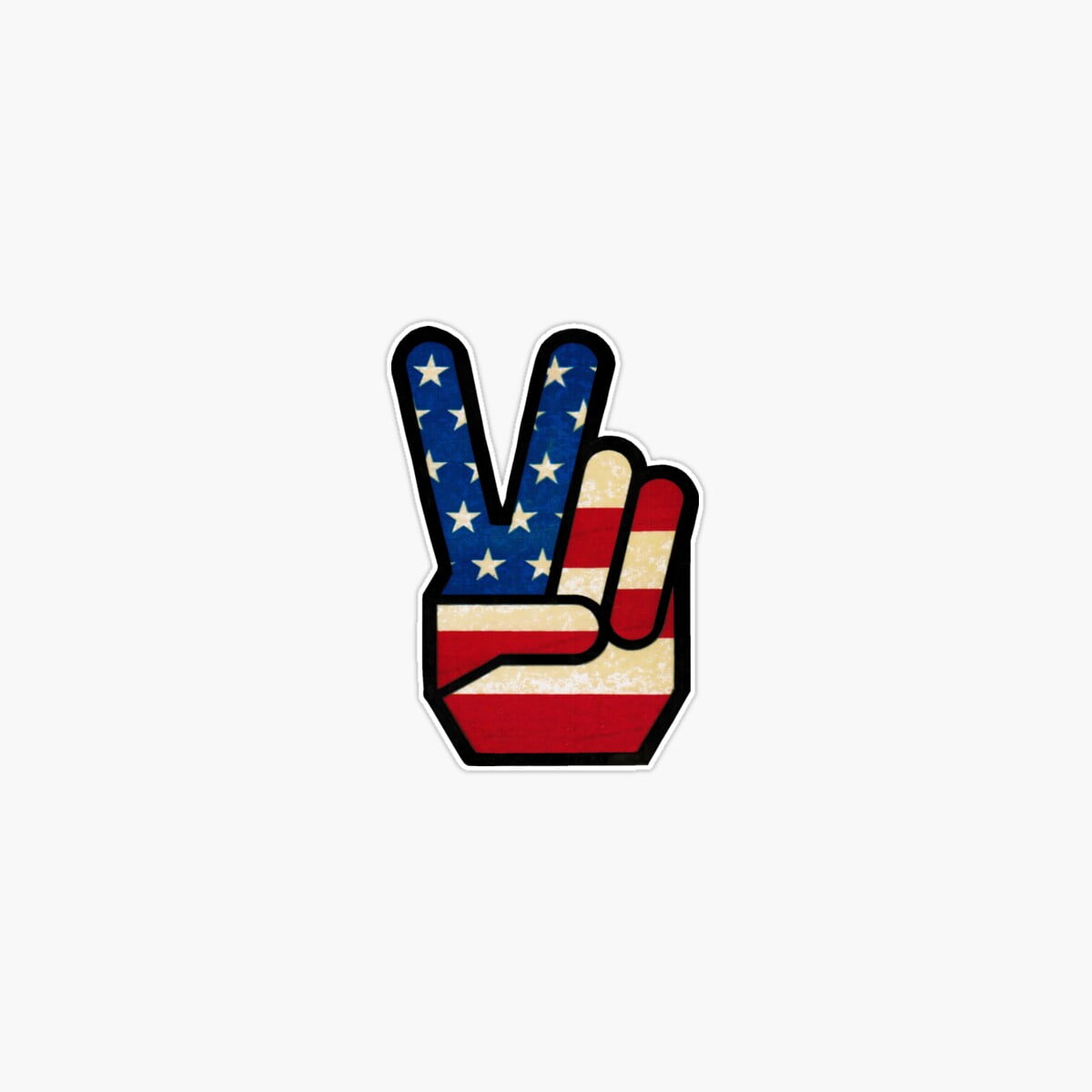 Onim Vintage Peace Sign Fingers American Flag Sticker, Phone Decal ...