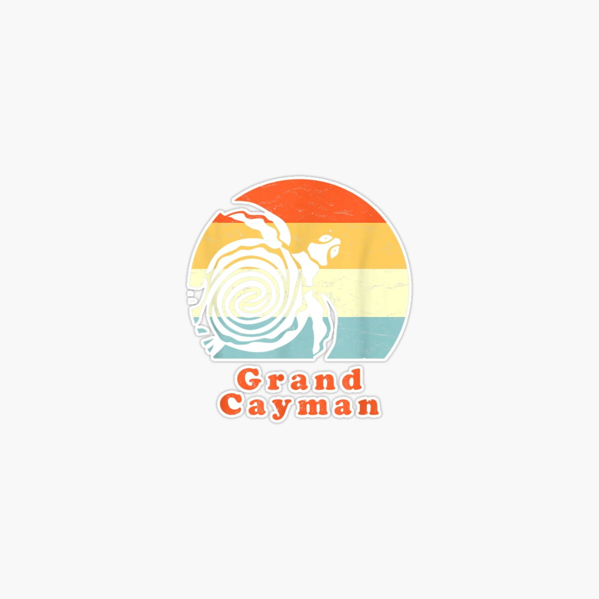 Onim Vintage Retro Grand Cayman Tribal Turtle Sun Vacation Gift Sticker ...