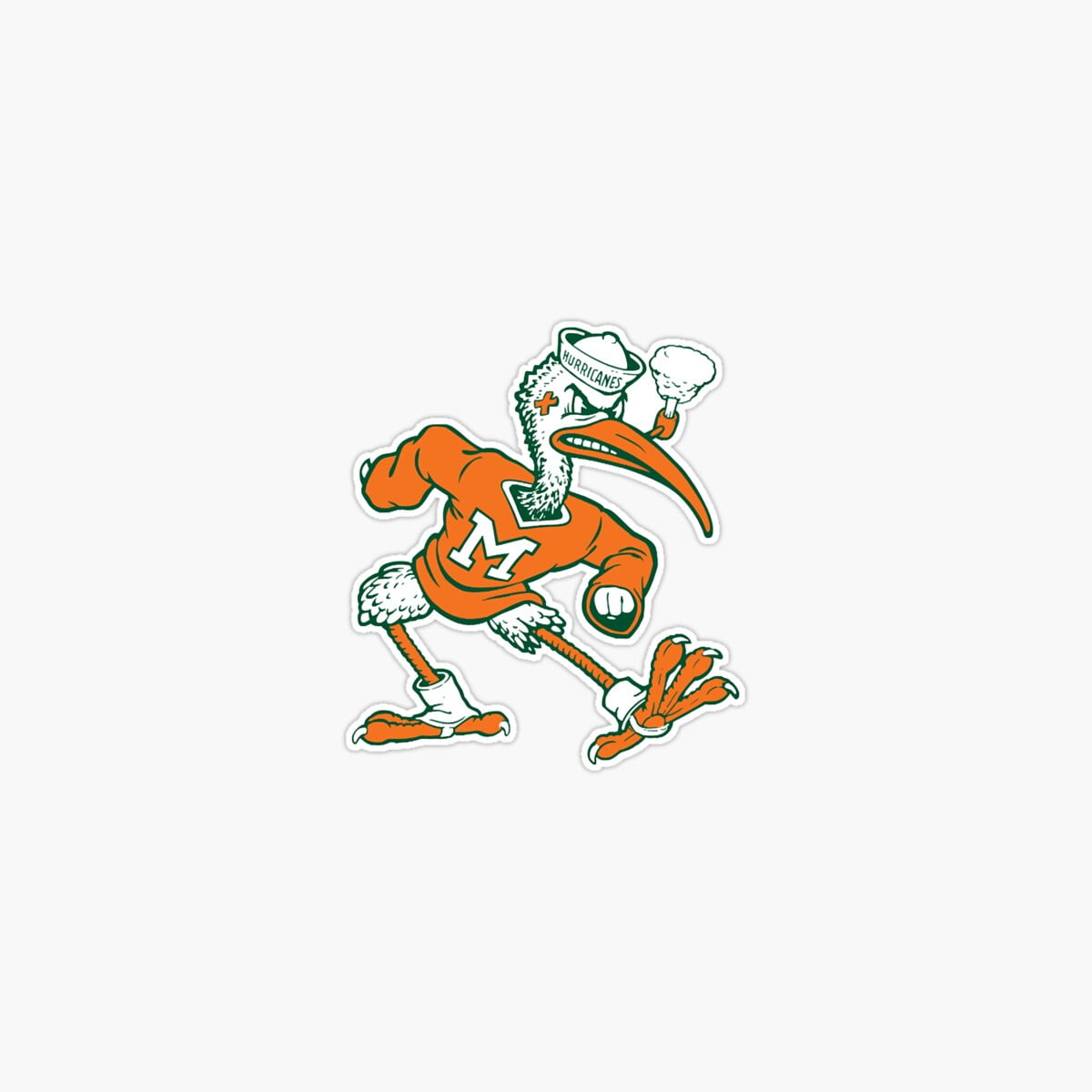 Onim Vintage Sebastian Mascot Of Univ. Of Miami Mascot T-Shirt Sticker ...