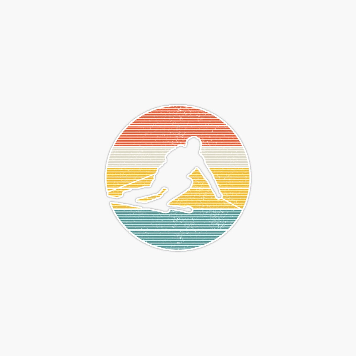 Onim Vintage Ski Skiing Winter Sports Racing Skier Sticker, Phone Decal ...