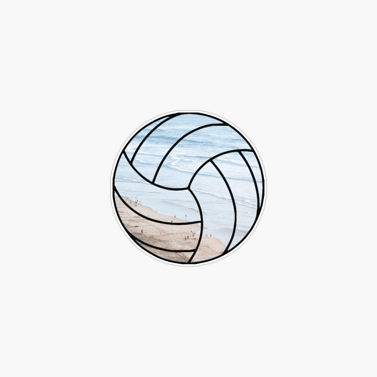 Onim Volleyball With Beach Background Sticker, Phone Decal Water Bottle ...
